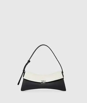 Karl Lagerfeld Karl Lagerfeld K/Autograph Twist Elongated Shoulder Bag Black/white