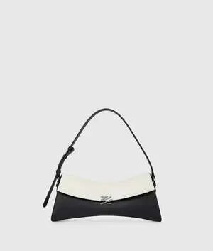 Karl Lagerfeld Karl Lagerfeld K/Autograph Twist Elongated Shoulder Bag Black/white