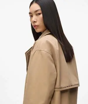 Karl Lagerfeld Embroidered Short Trench Coat