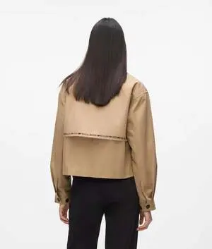 Karl Lagerfeld Embroidered Short Trench Coat