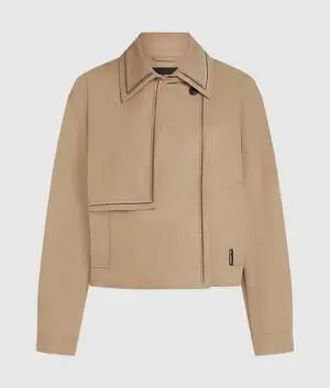 Karl Lagerfeld Embroidered Short Trench Coat