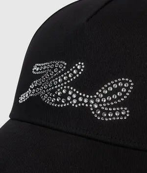 Karl Lagerfeld K/signature Rhinestone Baseball Cap With Bow Detail