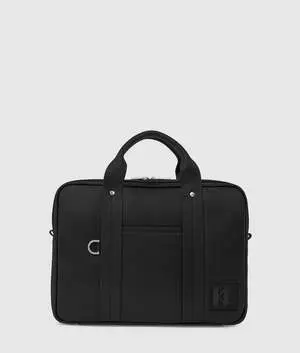 Karl Lagerfeld Monogram Patch Briefcase - Black