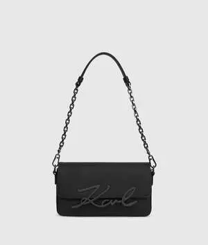 Karl Lagerfeld K/signature Small Chain Shoulder Bag - Black-gunmetal