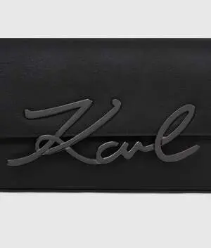 Karl Lagerfeld K/signature Small Chain Shoulder Bag - Black-gunmetal