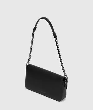 Karl Lagerfeld K/signature Small Chain Shoulder Bag - Black-gunmetal
