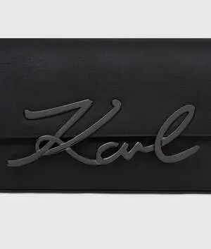 Karl Lagerfeld K/signature Small Chain Shoulder Bag - Black-gunmetal