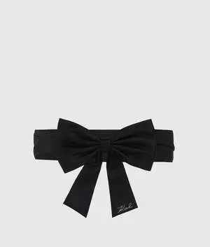 Karl Lagerfeld K/signature Bow Belt - Black