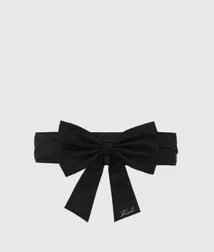 Karl Lagerfeld K/signature Bow Belt - Black
