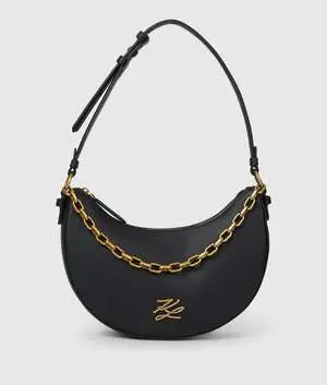 Karl Lagerfeld K/autograph Moon Chain Shoulder Bag - Black/gold
