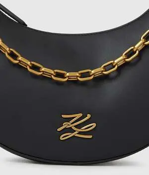 Karl Lagerfeld K/autograph Moon Chain Shoulder Bag - Black/gold