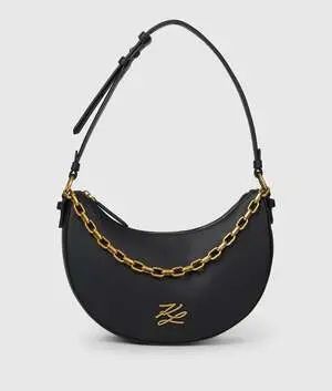 Karl Lagerfeld K/autograph Moon Chain Shoulder Bag - Black/gold