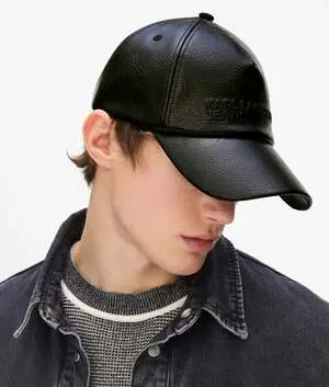 KL JEANS Jeans Cracked Faux-leather Cap
