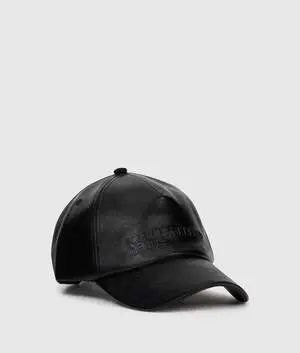 KL JEANS Jeans Cracked Faux-leather Cap - Black