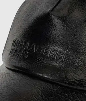 Karl Lagerfeld Cracked Faux-leather Cap