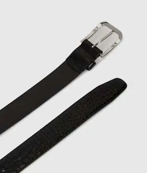 KL JEANS Croc-effect Leather Belt With Branded Buckle