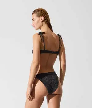 Karl Lagerfeld Signature Wired Bikini Top - Black