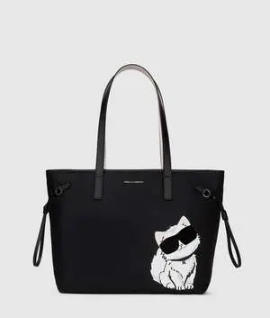 Karl Lagerfeld Ikon Choupette Drawstring Tote Bag - Black