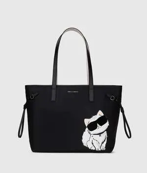 Karl Lagerfeld Ikon Choupette Drawstring Tote Bag - Black