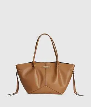 Karl Lagerfeld Karl Lagerfeld K/Pierced Medium Tote Bag In Smooth Polyurethane Caramel