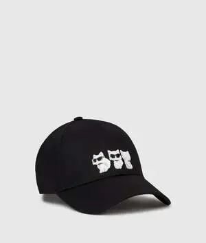 Karl Lagerfeld Ikon Choupette Baseball Cap - Black
