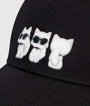 Karl Lagerfeld Ikon Choupette Baseball Cap - Black