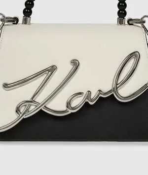 Karl Lagerfeld K/signature Faux-pearl Top Handle Bag