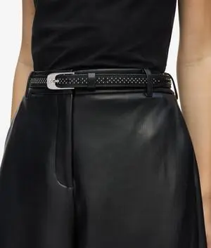 Karl Lagerfeld K/autograph Slim Studded Leather Belt