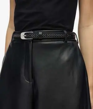 Karl Lagerfeld K/autograph Slim Studded Leather Belt