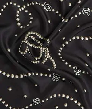 Karl Lagerfeld Ikon Pearl Print Silk Scarf