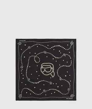 Karl Lagerfeld Ikon Pearl Print Silk Scarf
