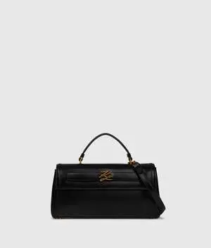 Karl Lagerfeld K/autograph Elongated Top Handle Bag - Black/gold