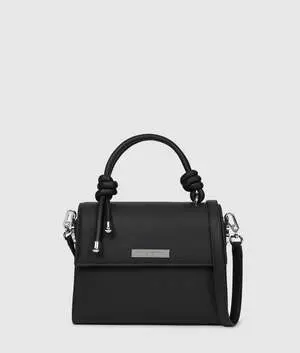 Karl Lagerfeld Ikon Pebble Satchel Bag - Black