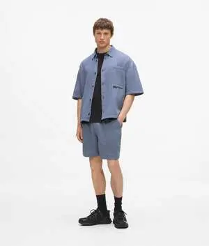 KL JEANS Jeans Crinkled Cotton Shorts - Grisaille