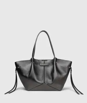 Karl Lagerfeld Karl Lagerfeld K/Pierced Metallic Tote Bag Gunmetal