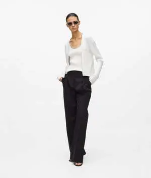 Karl Lagerfeld Ribbed Knit Chain Detail Sleeveless Top