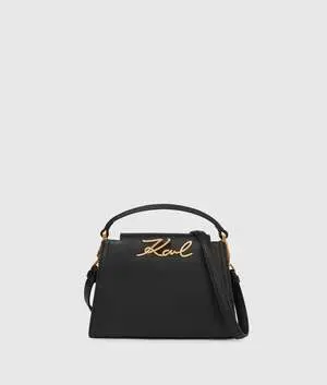 Karl Lagerfeld K/signature Mini Top Handle Bag - Black/gold