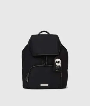 Karl Lagerfeld Ikon Nylon Tag Backpack - Black