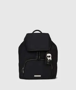Karl Lagerfeld Ikon Nylon Tag Backpack - Black