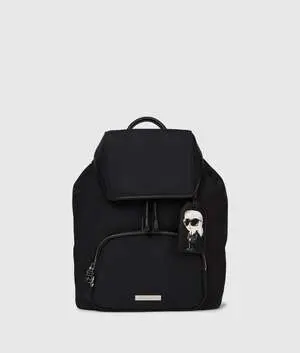 Karl Lagerfeld Ikon Nylon Tag Backpack - Black