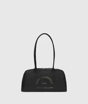 Karl Lagerfeld K/daily Leather Bowling Bag - Black-nickel