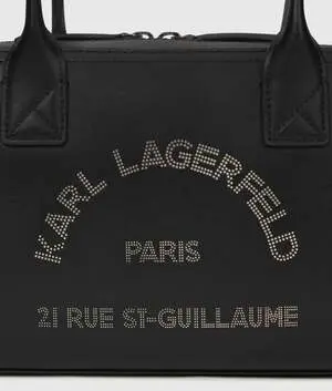 Karl Lagerfeld K/daily Leather Bowling Bag - Black-nickel