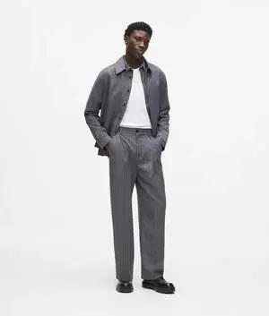 Karl Lagerfeld Pinstripe Wool-blend Tailored Pants - Shadow