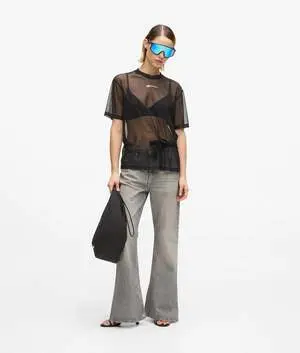 KL JEANS Jeans Mesh Tie Detail T-shirt