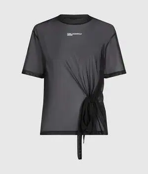KL JEANS Jeans Mesh Tie Detail T-shirt
