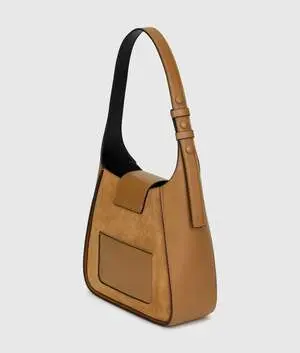 Karl Lagerfeld K/signature Suede Hobo Bag - Caramel