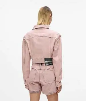KL JEANS Jeans Lace-up Detail Cropped Denim Jacket