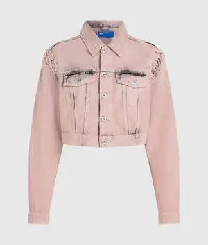 KL JEANS Jeans Lace-up Detail Cropped Denim Jacket