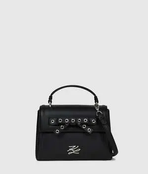 Karl Lagerfeld K/autograph Small Bow Top Handle Bag - Black Embellishment