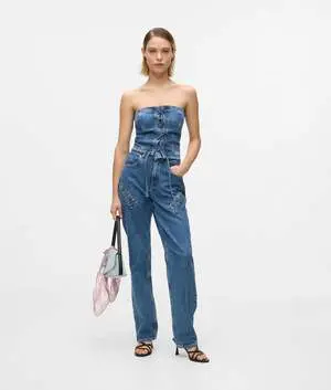 KL JEANS Jeans Tie Detail High-rise Straight Jeans